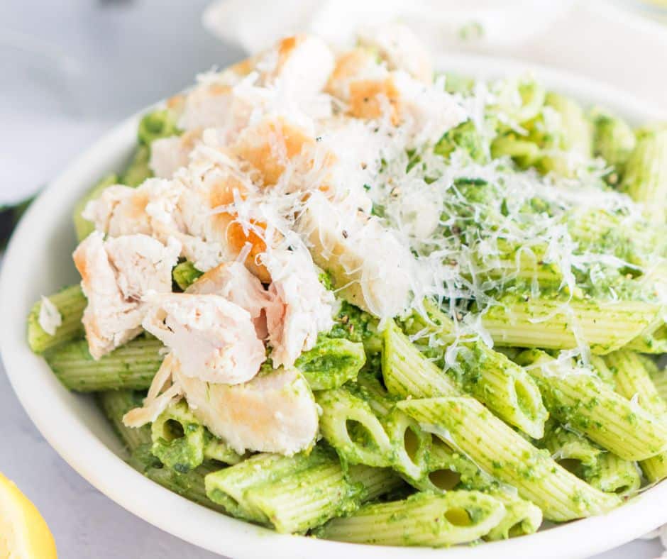 Pistachio Pasta for One - Nourish Nutrition Blog