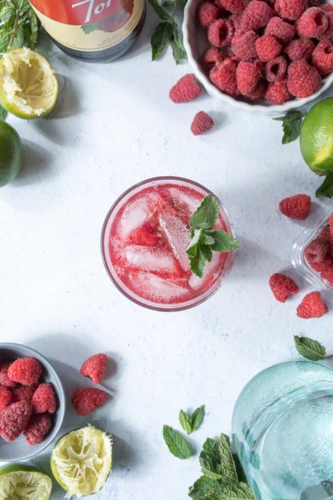 Raspberry Mocktail with Lime and Mint (single serving) - Nourish ...