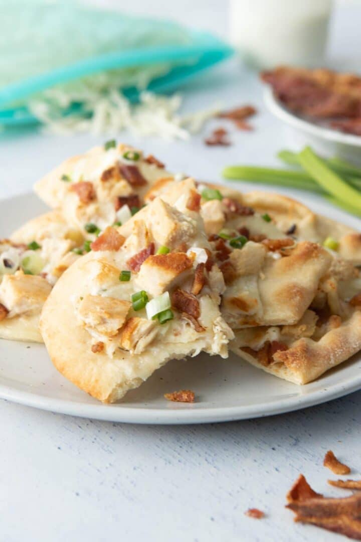Chicken Bacon Ranch Flatbread (for one) - Nourish Nutrition Blog