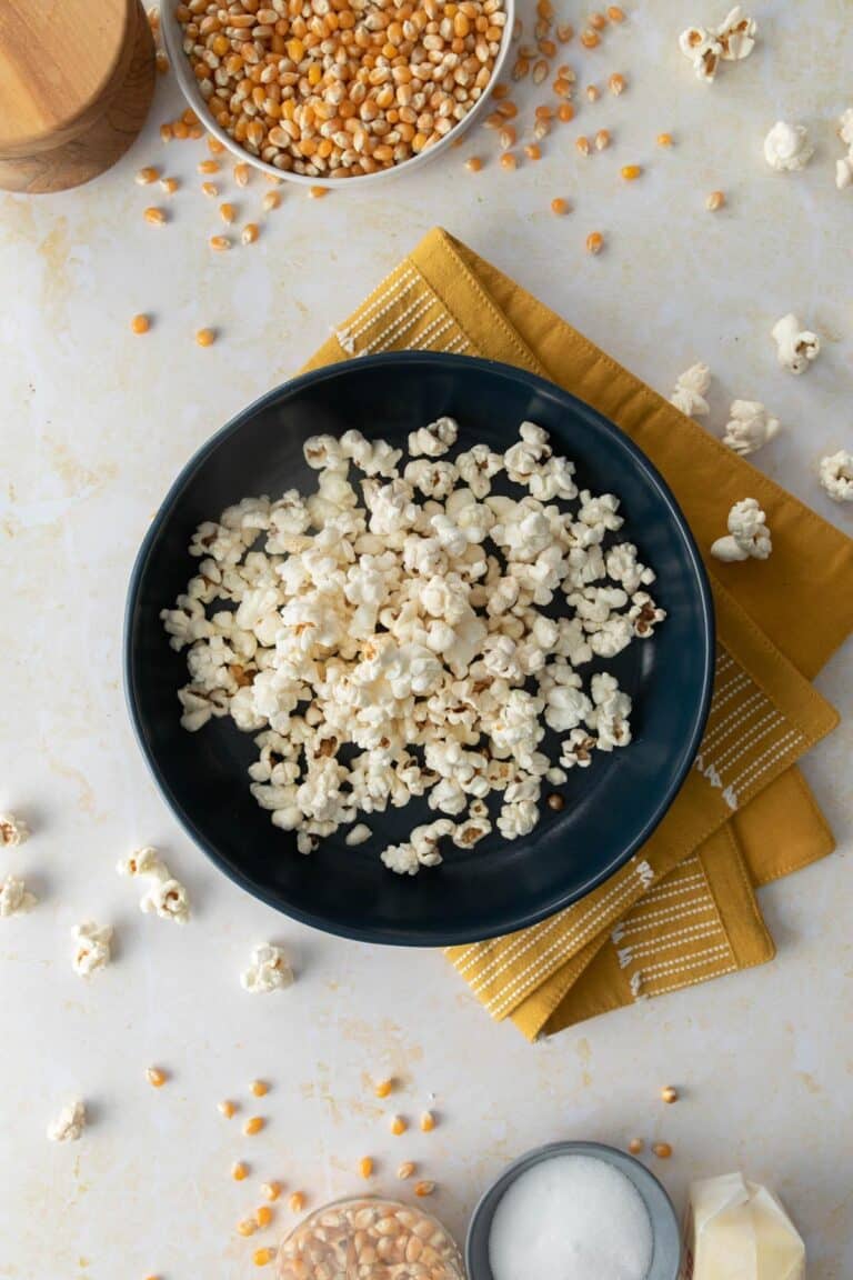 Air Fryer Popcorn for One - Nourish Nutrition Blog