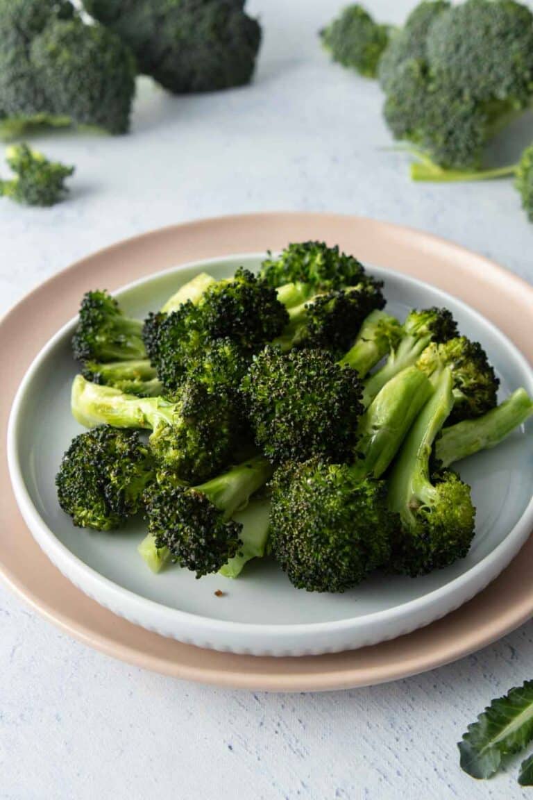 Sheet Pan Broccoli for One - Nourish Nutrition Blog -Crispy!